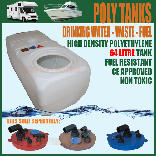 64 litre Rigid Poly Storage Tank - WATER WASTE SEWAGE FUEL - Caravan ...
