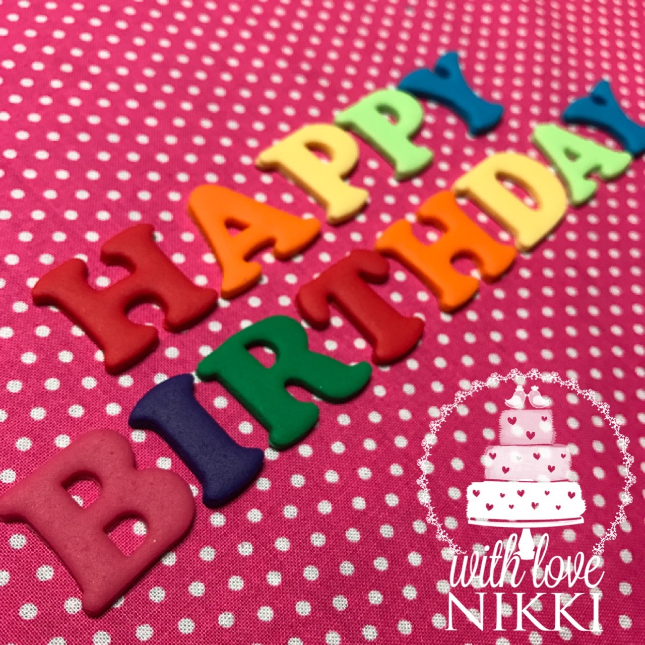 BRIGHT LETTERS NUMBERS 2.5cm edible icing birthday cake decoratio ...