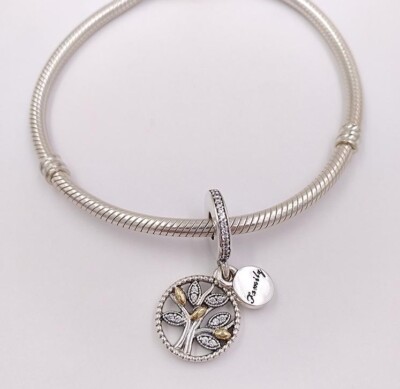 NEW Authentic PANDORA 925 Sparkling Family Tree Dangle Pendant Charm ...