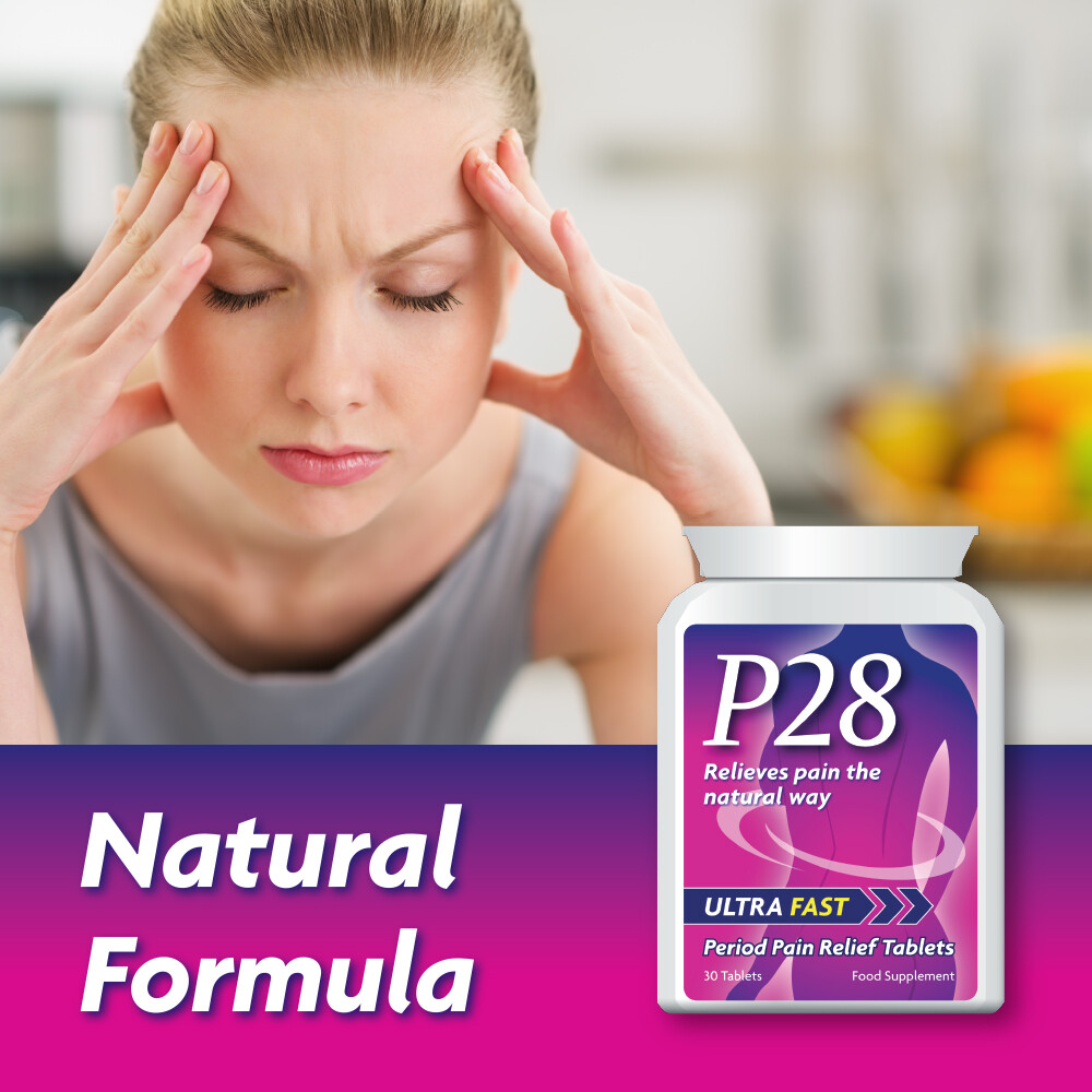 P28 Ultra Fast Period Pain Relief Tablet Natural Formula Stop Cramps ...