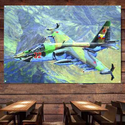 Su-25K Frogfoot Fighter Wall Art Posters Aviation Military Art Decor ...