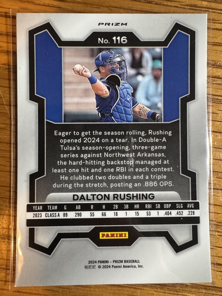 Dalton Rushing 2024 Panini Prizm Baseball #116 Los Angeles Dodgers RC ...