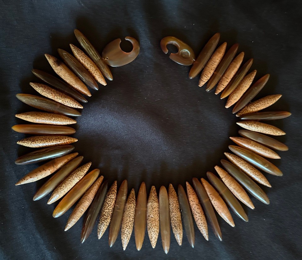 Vintage Gerda Lynggaard Monies Amber Horn Palm Wood Necklace Museum ...