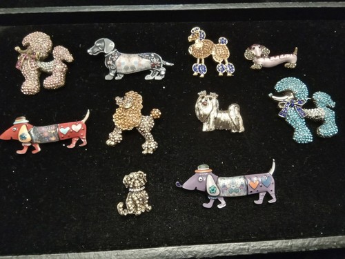 10 Adorable Dog Pieces Of New Fashion Costume Jewelry Brooches Pins ...