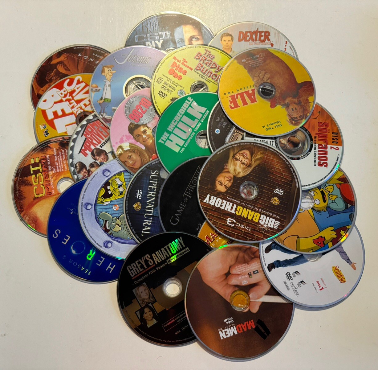 ⭐LOT of 50 Loose DVDs (Discs Only) Random Assorted Wholesale TV Shows ...