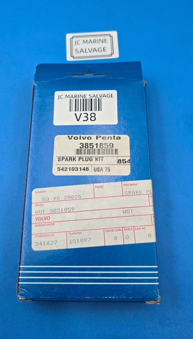 3851859 Genuine Volvo Penta Spark Plug Kit Rv15yc4 (set of 8) for sale ...