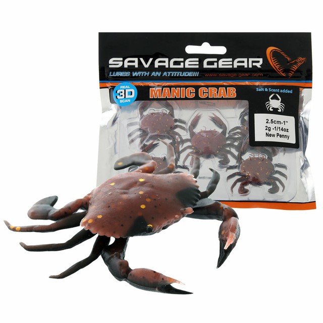 Savage Gear PVC 3d Manic Crab Soft Bait 2.5cm Penny for sale online | eBay