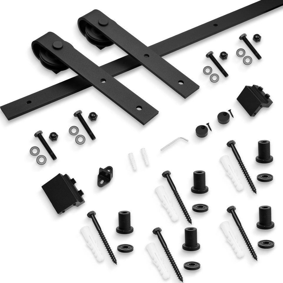 5ft Sliding Barn Wood Door Hardware Steel Closet Roller Hanging Rail ...