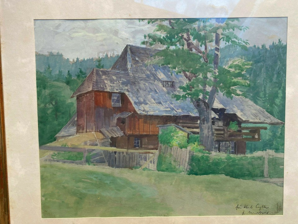 Watercolour Black Forest Farm Farmhouse Um 1920 For Carl Cyth Signed ...