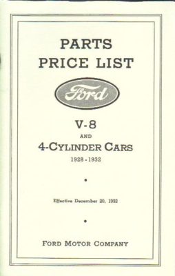 1928 29 30 31 32 FORD MODEL A & AA PARTS PRICE LIST | eBay
