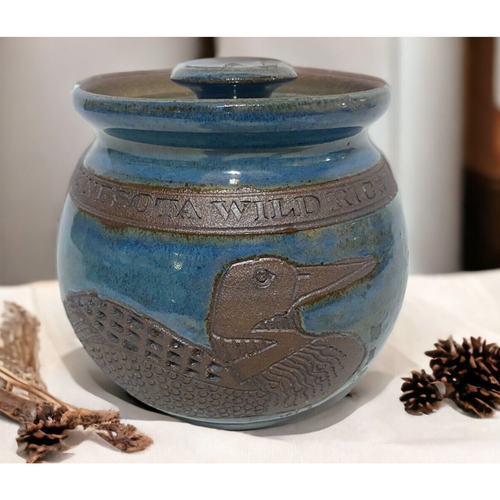 Minnesota Wild Rice Pottery Honey Jar With Lid Signed & Dated 1986 ...