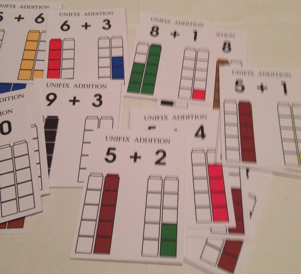 UNIFIX ADDITION - Cards for Learning Center 60 Cards- Math Teaching ...