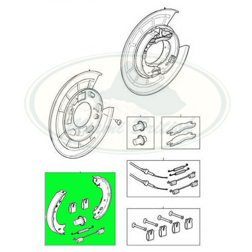 LAND ROVER REAR BRAKE SHOE SET RANGE SPORT LR3 LR4 LR031947 FERODO | eBay