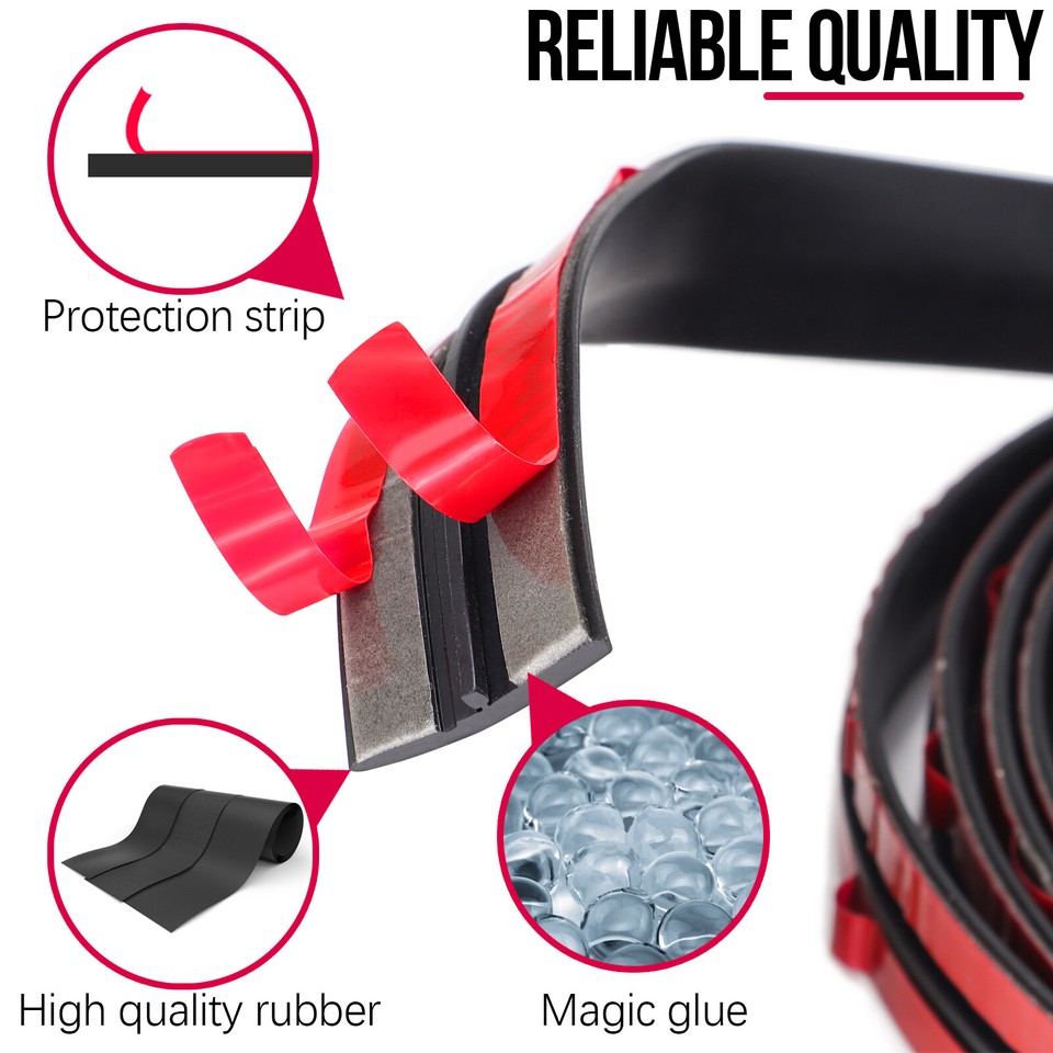 2M 6.5FT Rubber Car Front Rear Windshield Panel Seal Strip Sealed ...