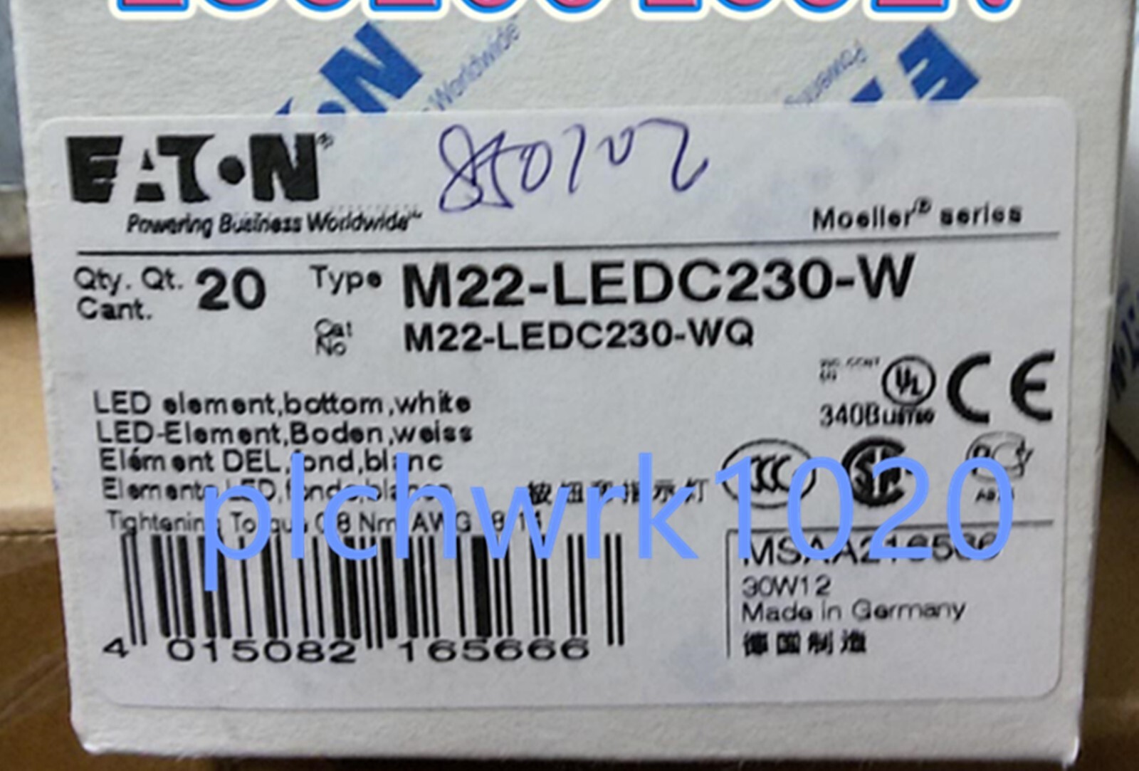 1 PCS EATON rear mounted with light base M22-LEDC230-W for sale online ...