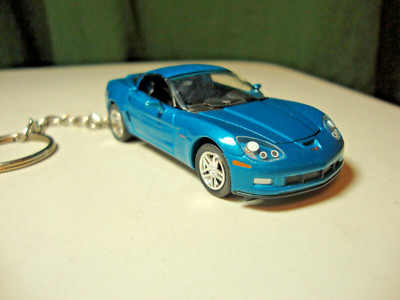 2008 CHEVY CORVETTE Z06 BLUE NEW Key CHAIN! KEY RING Diecast 2007 08 09 ...