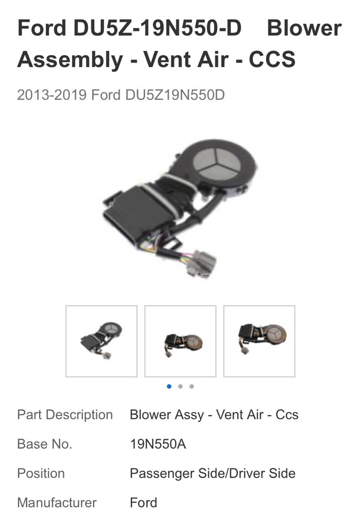 Ford OEM Heated Seat-seat Heater Blower Motor DU5Z19N550D for sale ...