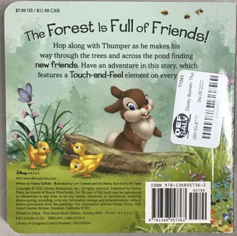 Disney Bunnies: Thumper and His Friends by Disney Books (2022, Children ...