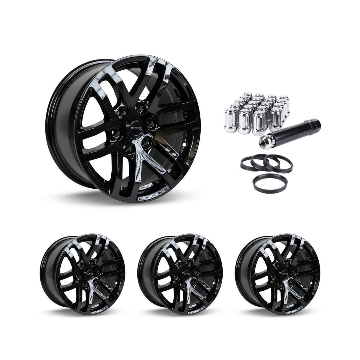 Set of 4 RTX Oak Black Alloy Wheel Rims for Ford Lincoln P36907 20x9 20 ...