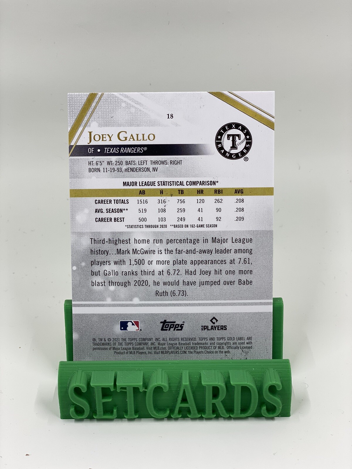 2021 Topps Gold Label - Class 1 #18 Joey Gallo for sale online | eBay
