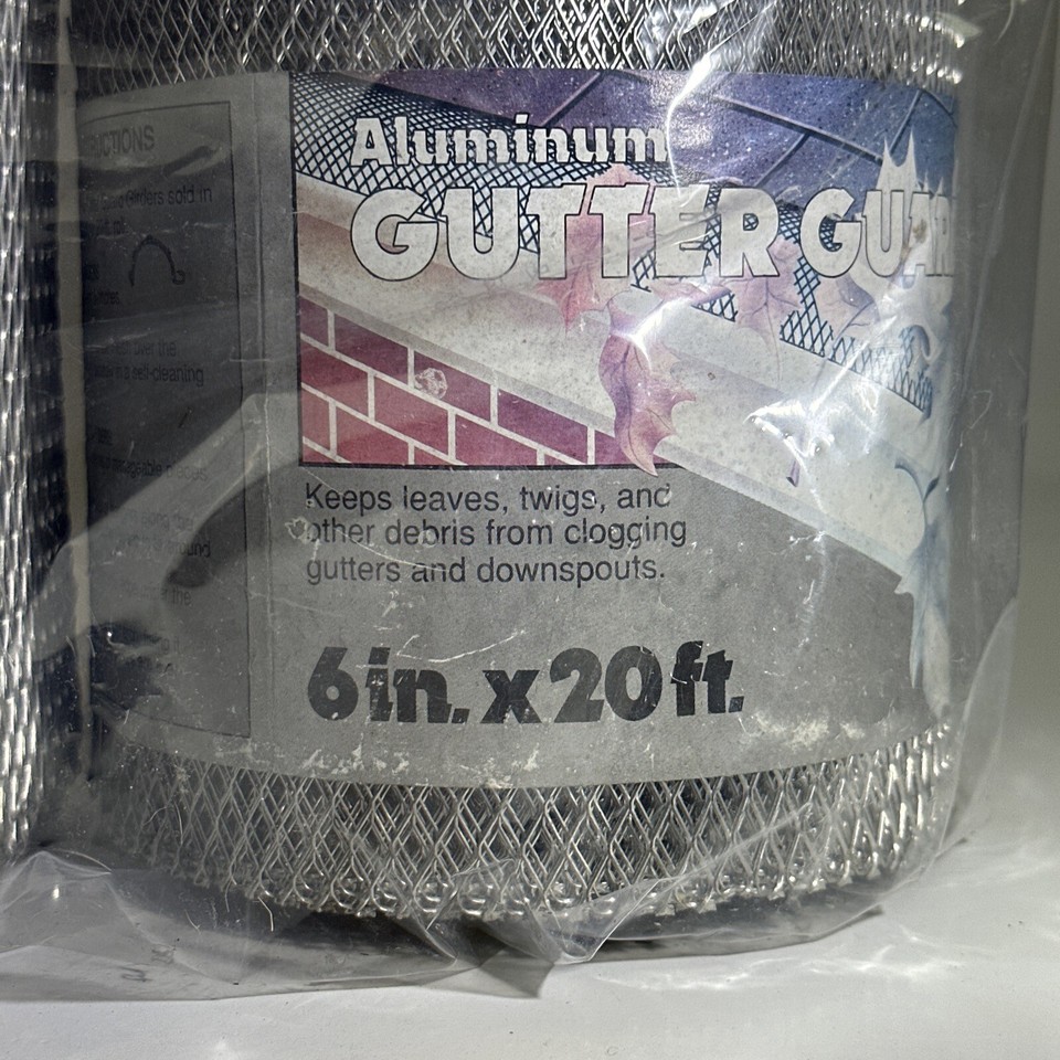 Two! 6 in x 20 ft Aluminum Gutter Guard 20' Roll Metal Strain Leaf ...
