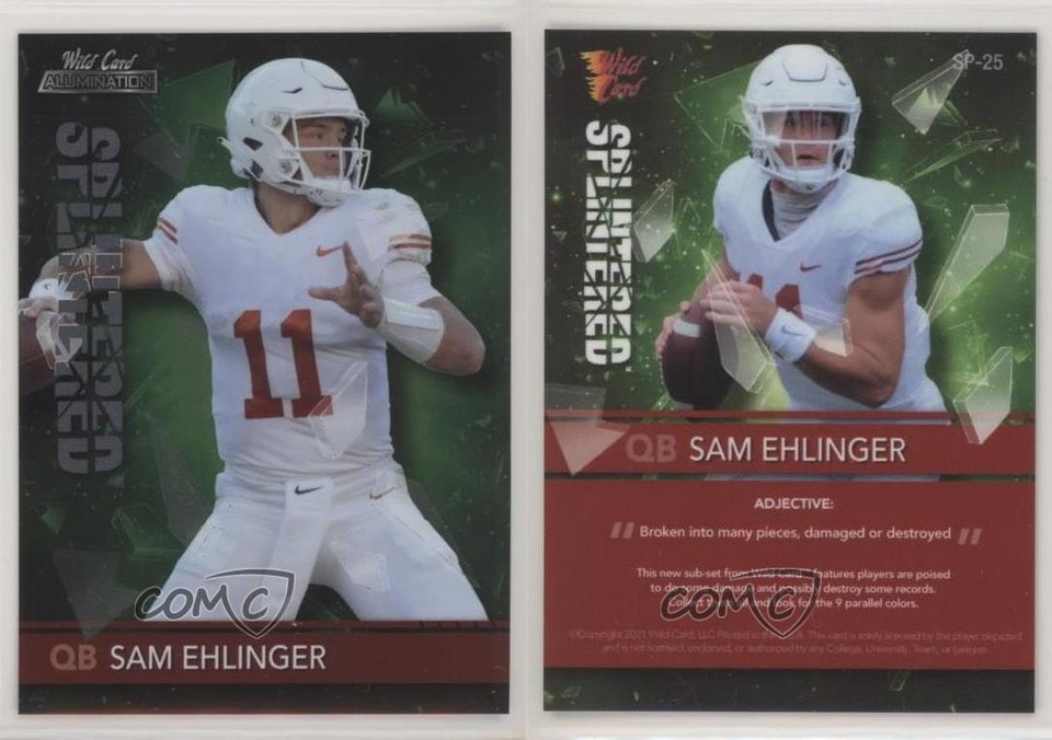 2021 Wild Card Alumination Splintered Green Sam Ehlinger #SP-25 Rookie ...