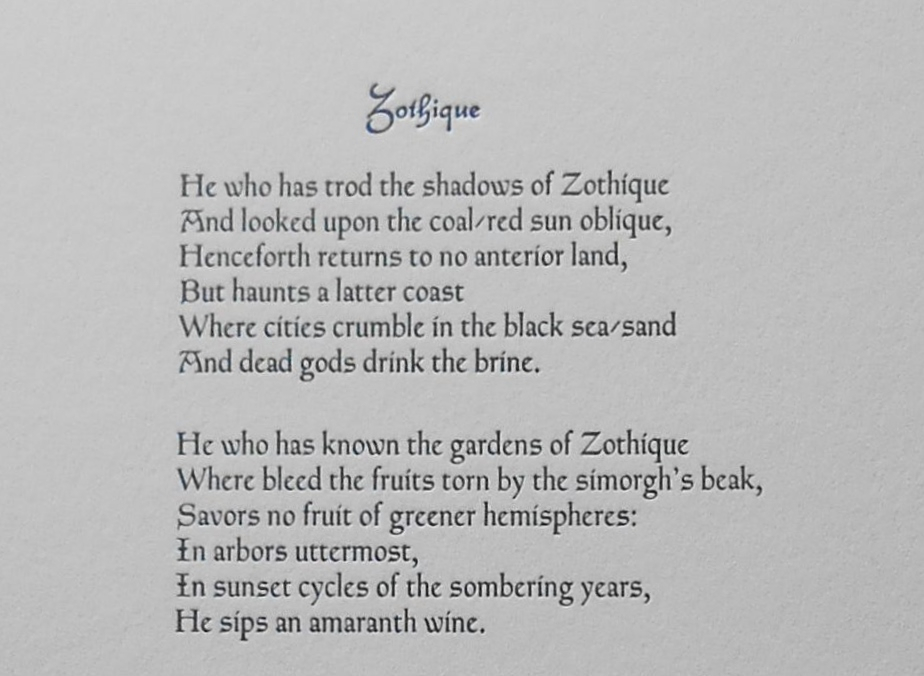 CLARK ASHTON SMITH ZOTHIQUE LIMITED BROADSIDE POSTER | eBay