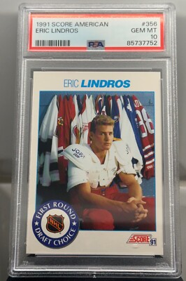 Eric Lindros RC Rookie 1991-92 Score American #356 PSA 10 GEM MINT NHL ...