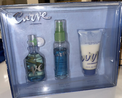 CURVE by LIZ CLAIBORNE EDT GIFT SET 1.7 oz EDT Spray Body Mist + Lotion ...