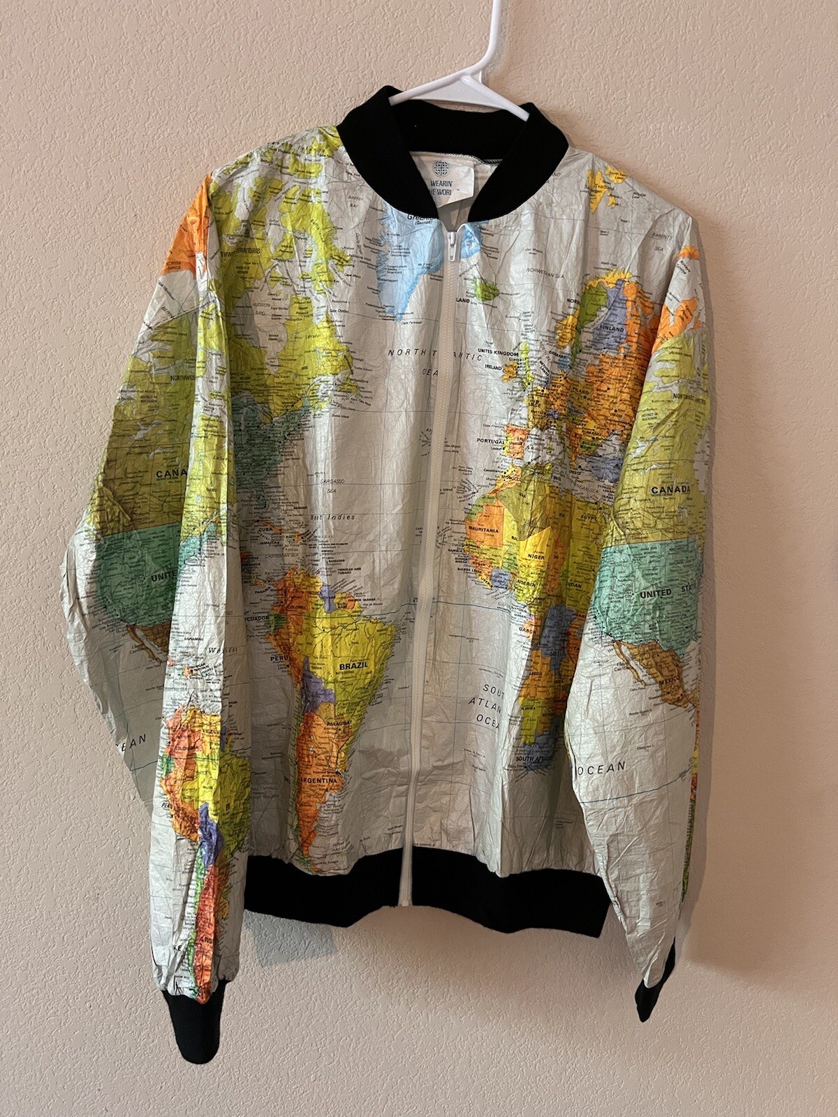 Kurt Cobain Circa 1990 Paper World Map Jacket by “Wea… - Gem
