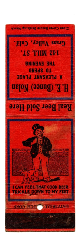 BUNCE'S PLACE matchbook matchcover - HE BUNCE NOLAN - GRASS VALLEY ...