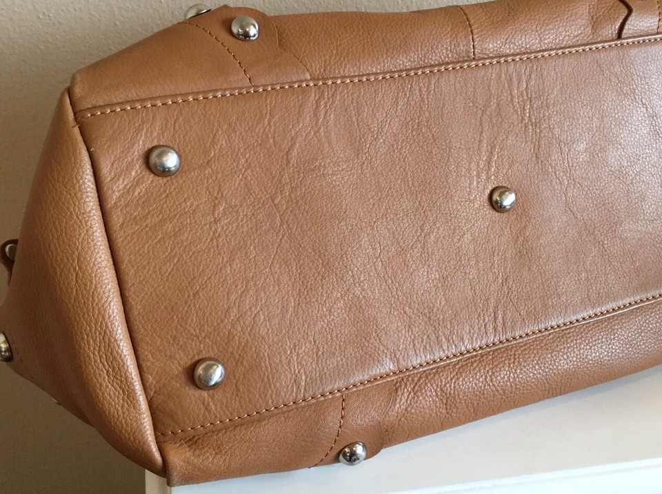 Cristian Handbag Purse Satchel Chestnet Brown Leather Italy | eBay