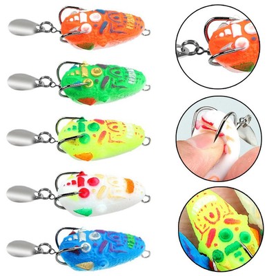 Mini Frog Soft Bait 40mm 4.7g Double Hide Hook Fishing Lure Bionics ...