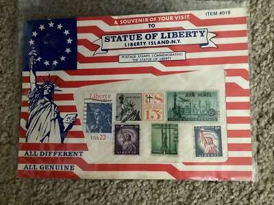 6 Vintage Statue of Liberty Commemorative Stamps. Souvenir from Liberty ...