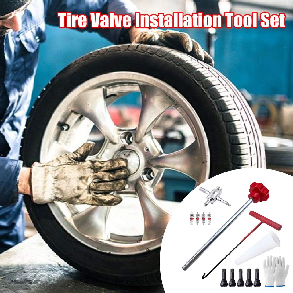13 Pieces Tire Valve Stem Tool Kit Tire Valve Core Remover Installation ...