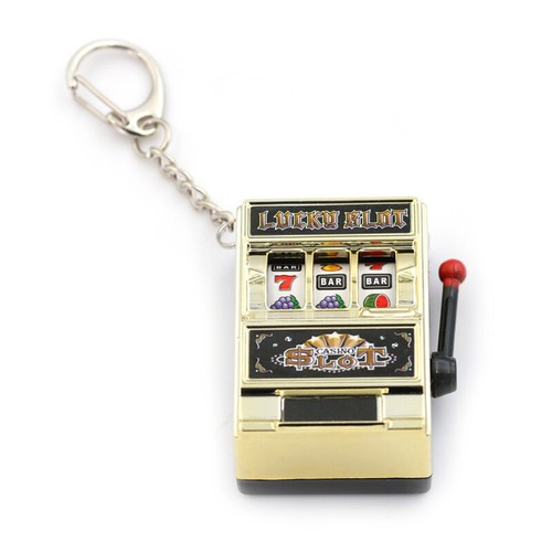 Mini Slot Machine Game Flashing Key Chains Lucky Charm Key Chain _cd ...