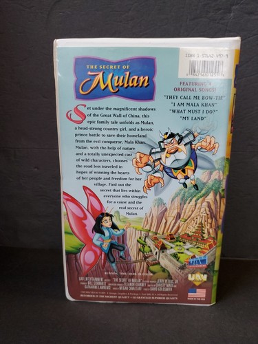The Secret Of Mulan VHS Tape - In Color - Animated HTF Clamshell UAV ...