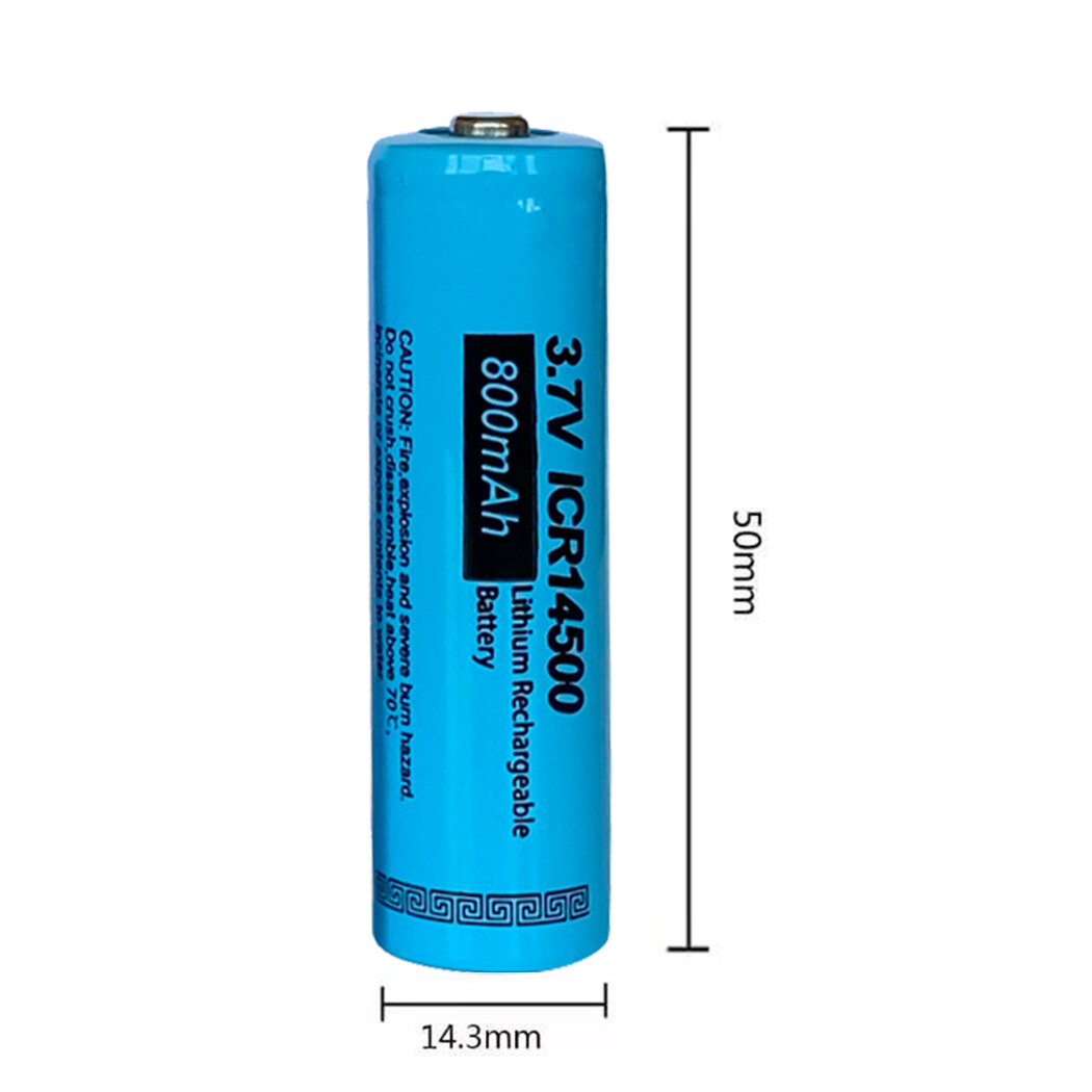 4Pcs AA Batteries ICR14500 800mAh 3.7V Rechargeable Li-ion Battery ...
