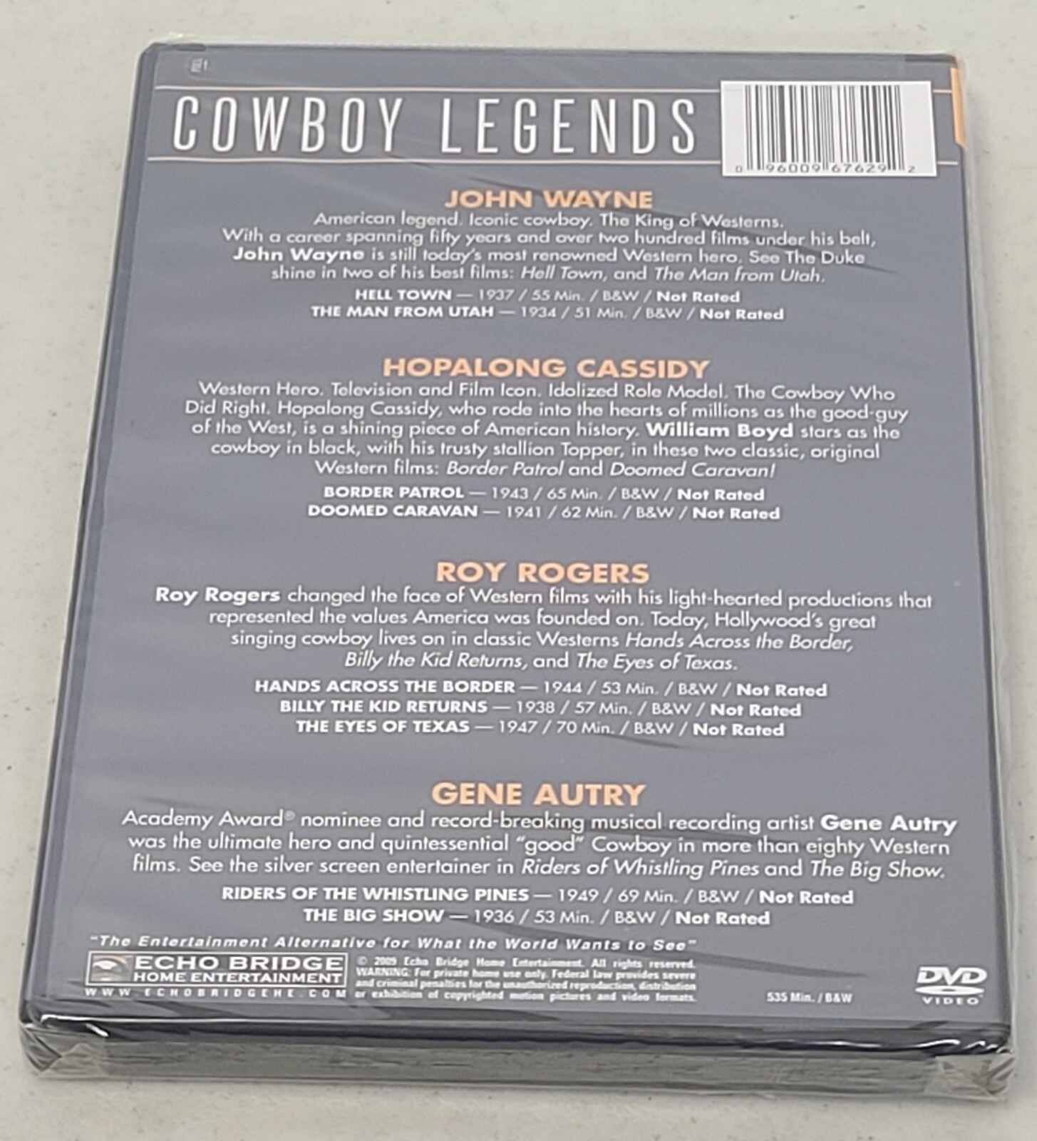 New Cowboy Legends Collector's Set DVD - John Wayne Roy Rogers Gene ...