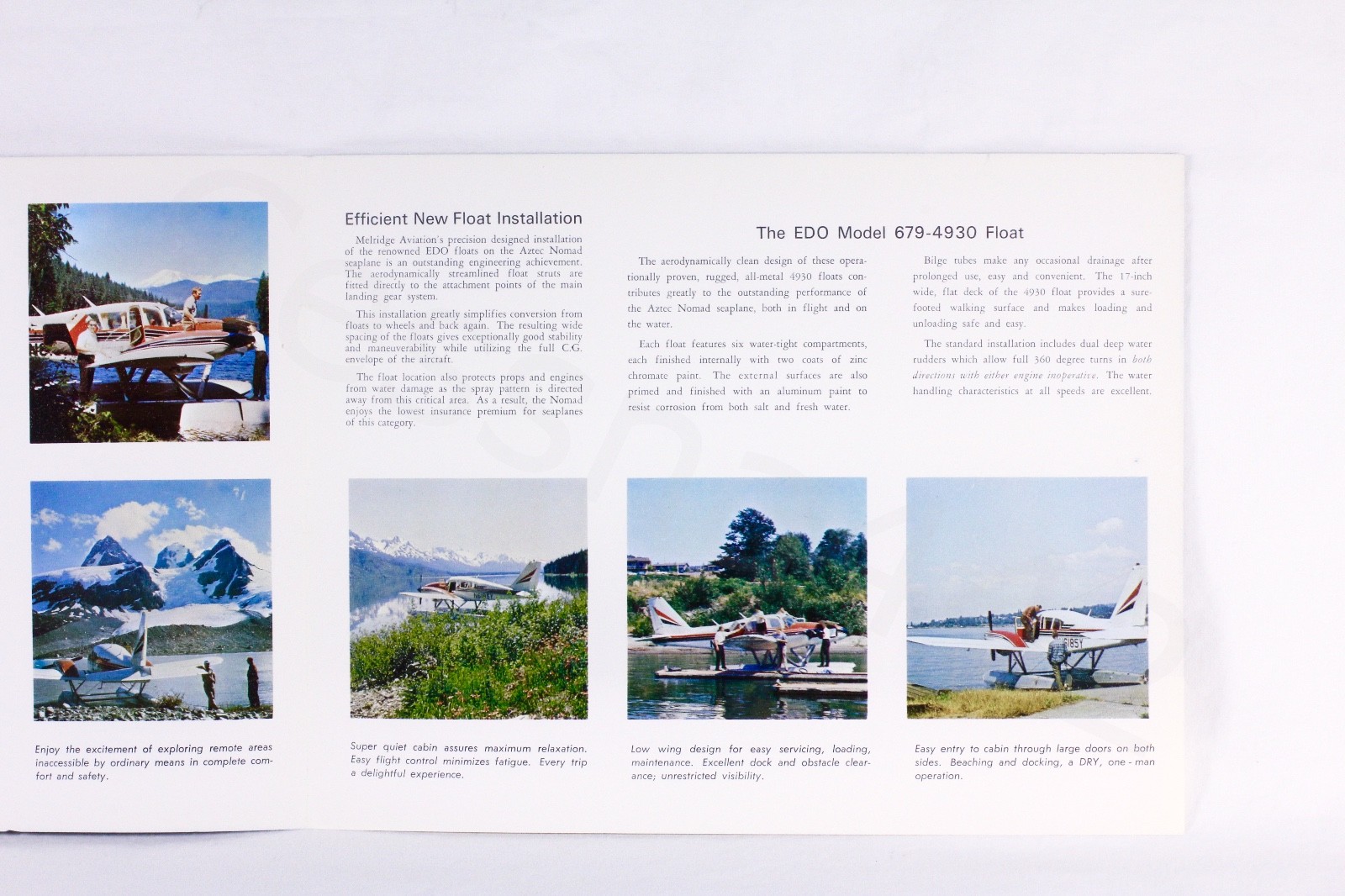 PIPER Vintage AZTEC Nomad Seaplane Brochure EDO Floats Melridge Rare ...