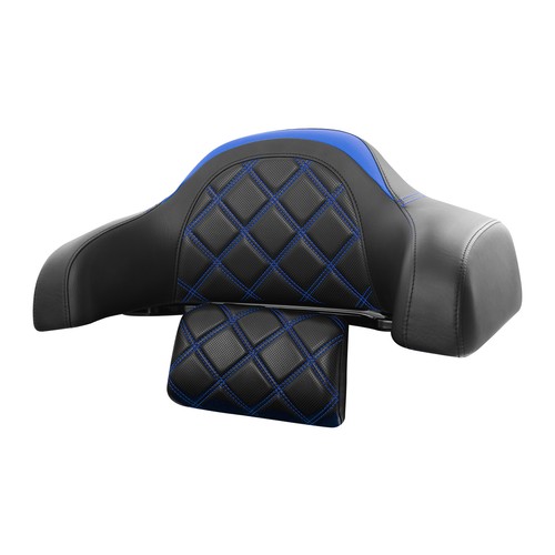 Black+Blue Rear Trunk Wrap-around Backrest Pad Fit For Indian ...