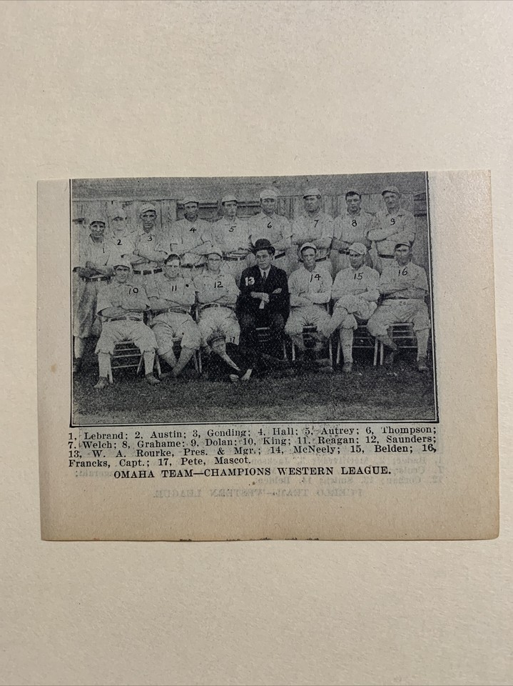 Pueblo Indians Lew Drill & Omaha Rourkes Jimmy Austin 1907 Baseball ...