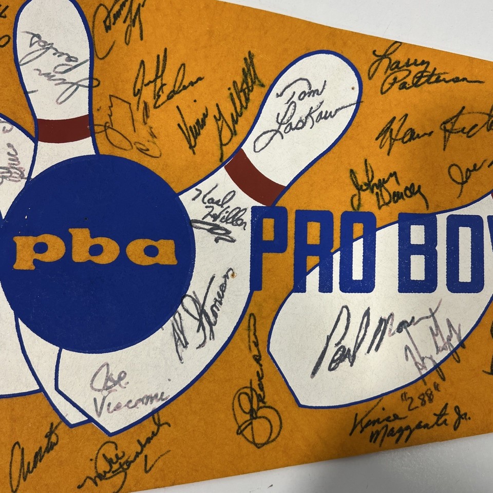 PBA Pro Bowlers Tour Bowling Signed Autographed Gold Vintage Tour 30 ...
