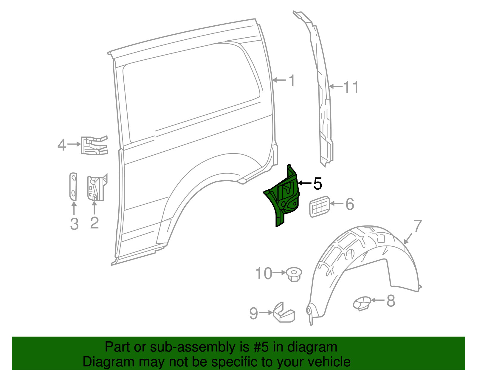 MERCEDES OEM 16-17 Metris Side Panel-lower Panel Left 4476300205 for ...