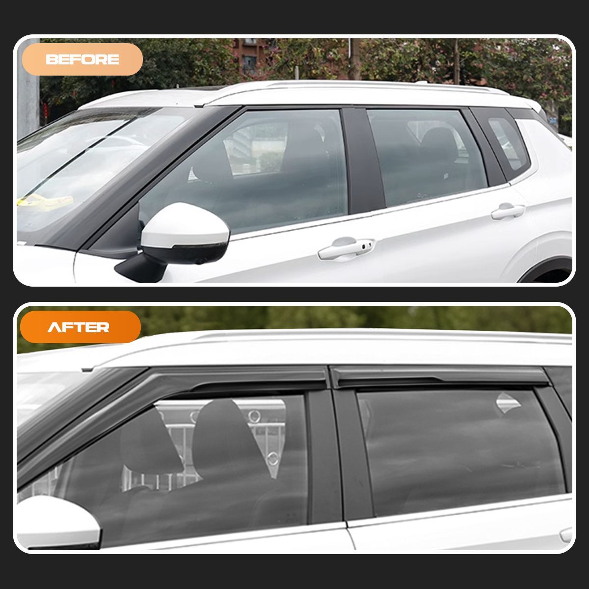2022-2024 For Mitsubishi Outlander Tape-On Window Visors Deflectors ...