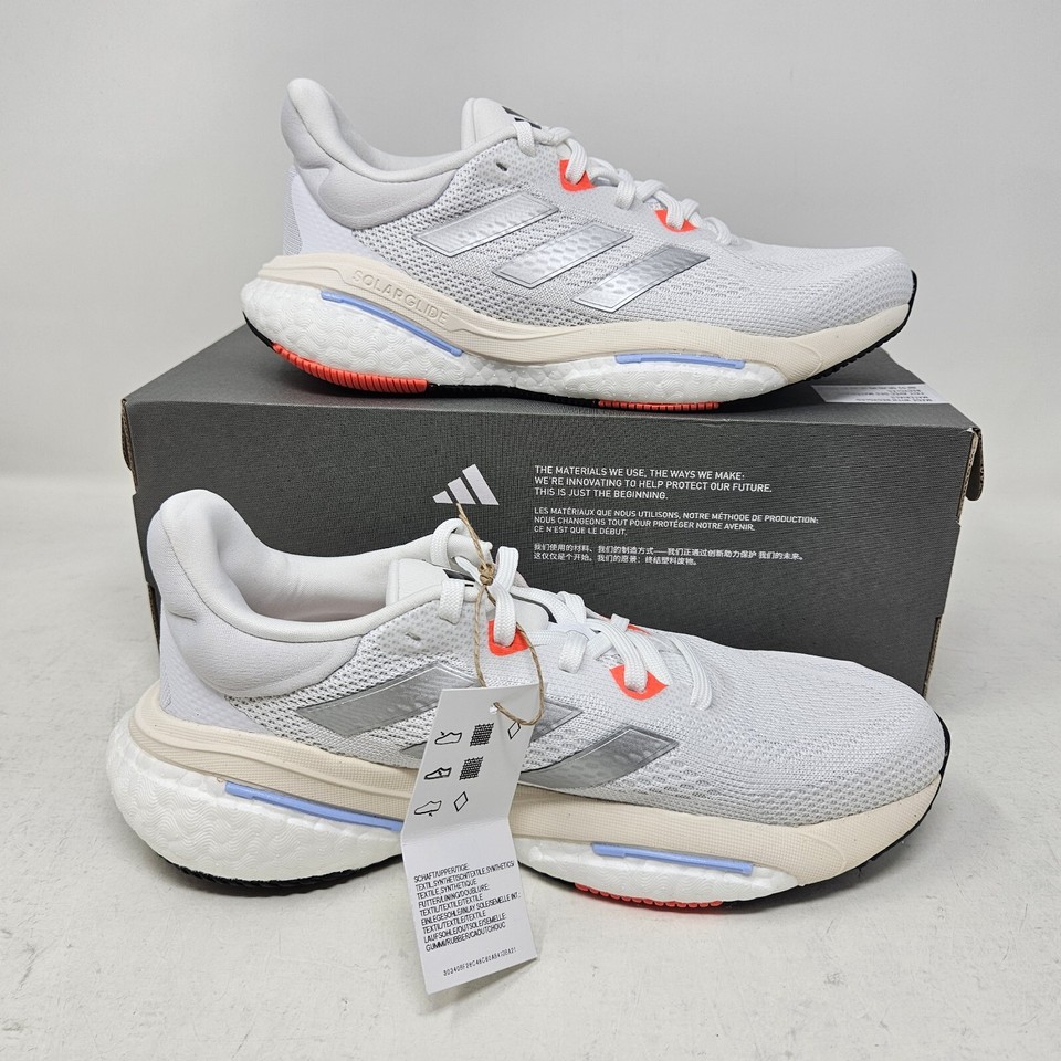 Wmns Adidas Solarglide 6 Boost White Silver Comfy Running Shoe / HP7680 ...