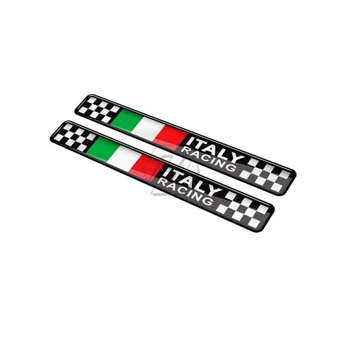 2pcs ITALY RACING Flag Sticker Emblem Sport Badge for ITALIAN Car Bike ...