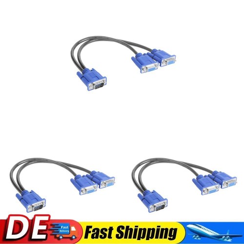 VGA Splitter Cable 1 Computer to Dual 2 Monitor Male to Female Wire ...