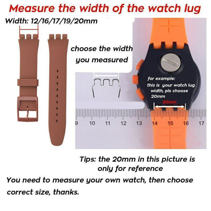 Sport Skin Silicone Multicoloured Strap Unisex 17mm 19mm For Swatch ...