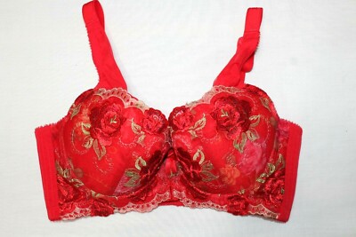 Red/green Lace underwire Bra /removable insert/ bow detail Size 28C | eBay